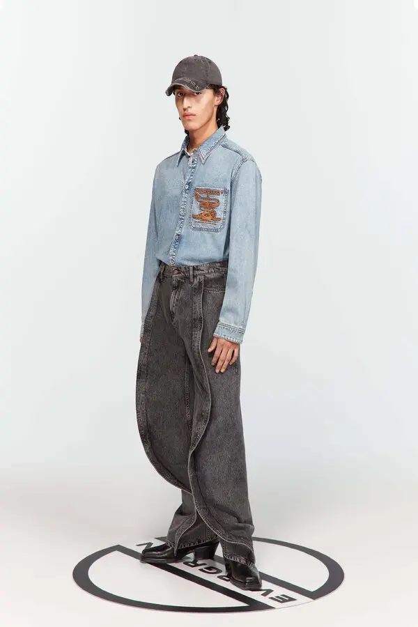 Y/project Draped Low-rise Wide-leg Jeans