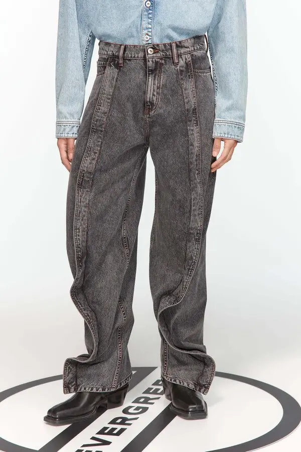 Y/project Draped Low-rise Wide-leg Jeans