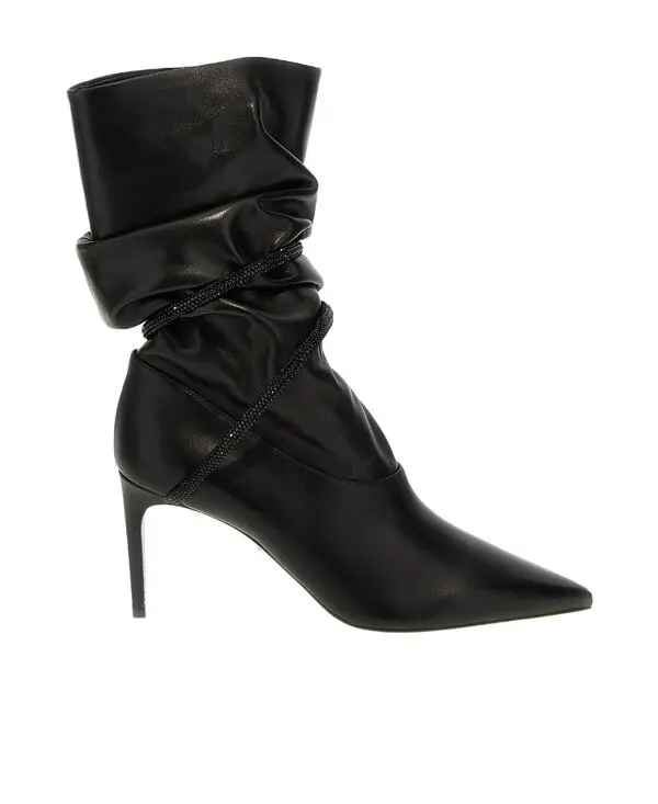 Rene Caovilla Pointed Toe Stiletto Heel Ankle Boots