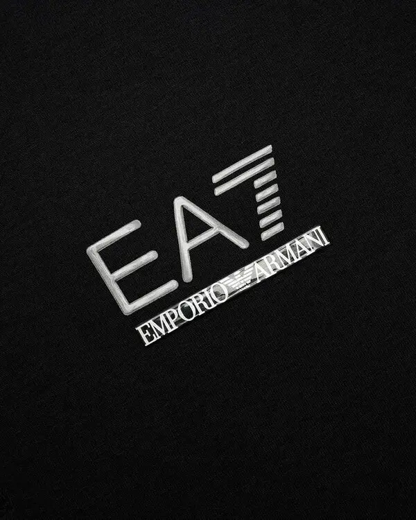 EA7 Polo Shirt With Logo Pattern - Black