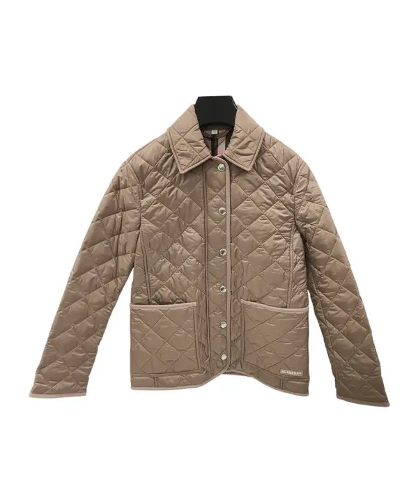 Burberry Quilted Snap Front Jacket - Camel