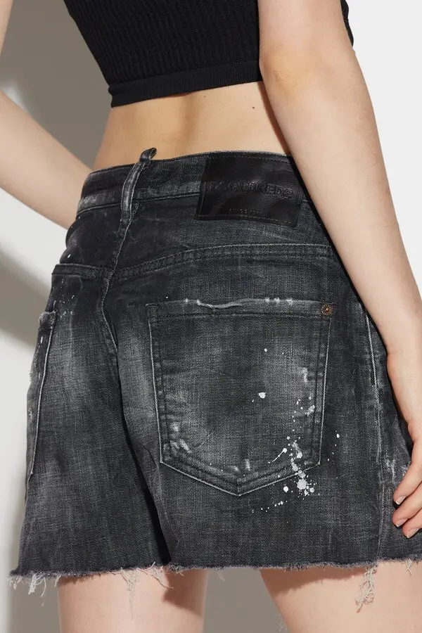 Dsquared2 Distressed Denim Shorts - Black