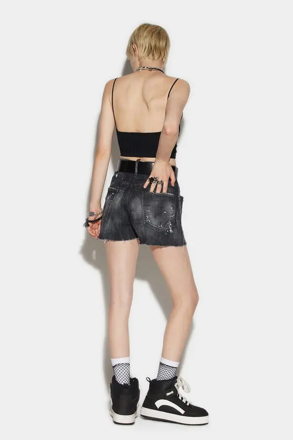Dsquared2 Distressed Denim Shorts - Black