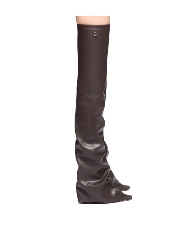 Attico The Robin Otk Thigh High Boots - Brown
