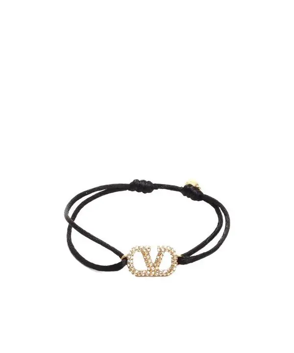 Valentino Garavani Vlogo Embellished Bracelet - Black