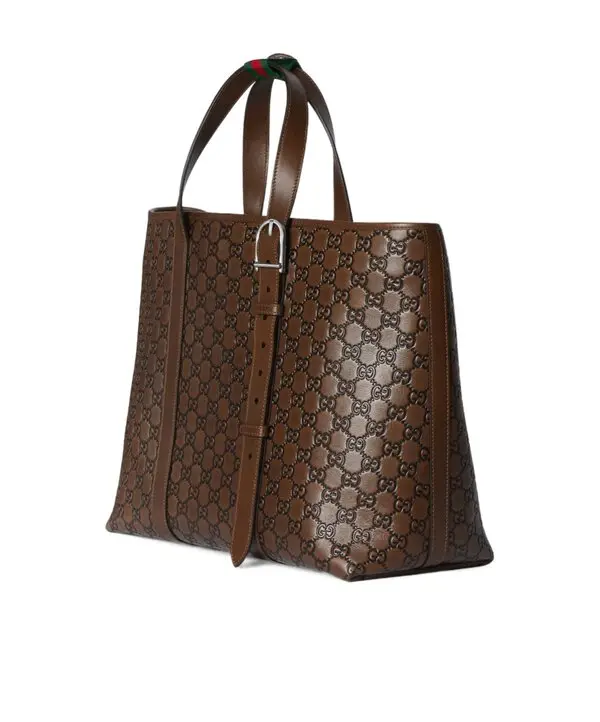Gucci Gg Emblem Large Tote Bag - Black
