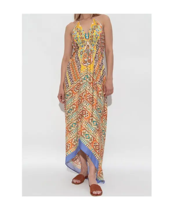 Etro Pattern-printed Open Back Maxi Dress - Nude