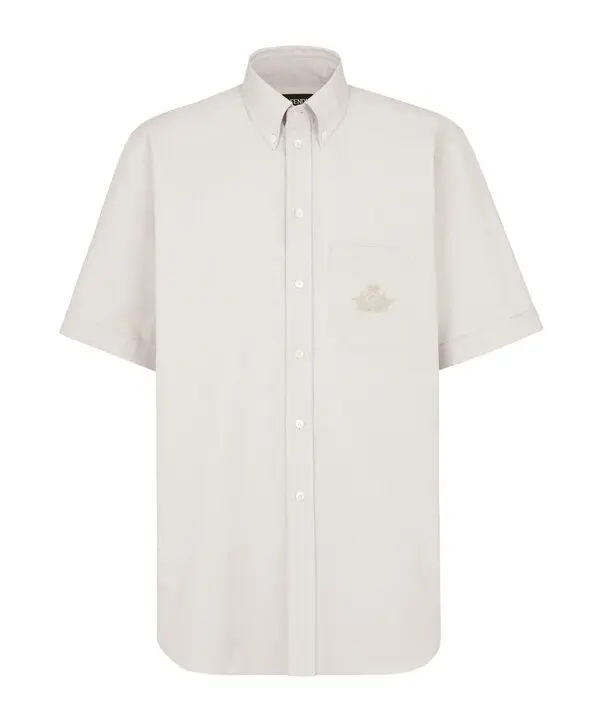 Fendi Logo Embroidered Short Sleeved Shirt