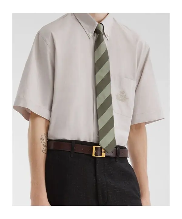 Fendi Logo Embroidered Short Sleeved Shirt