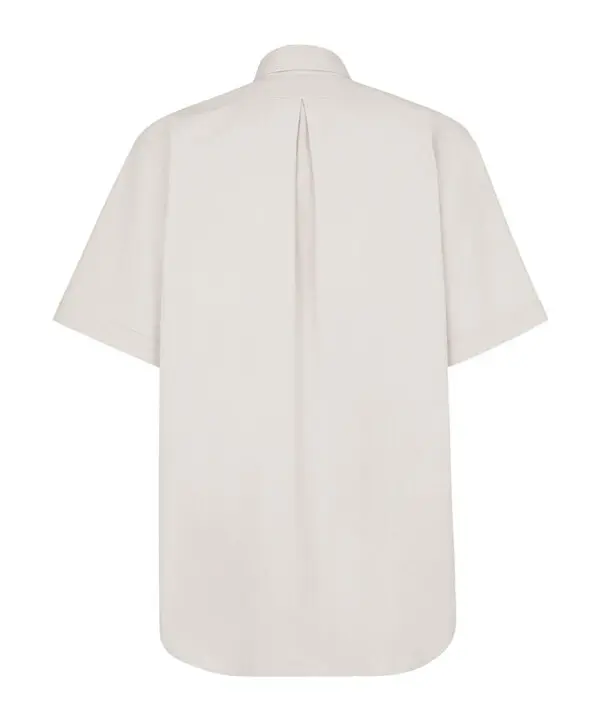 Fendi Logo Embroidered Short-sleeved Shirt - Beige