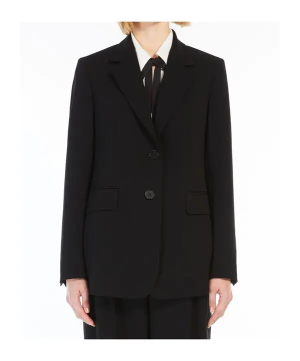 Max Mara Linz Single-breasted Tailored Blazer - Black