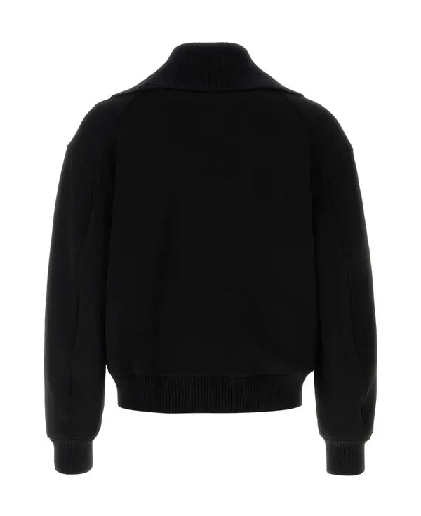 JIL SANDER High Neck Zipped Bomber Jacket - Black