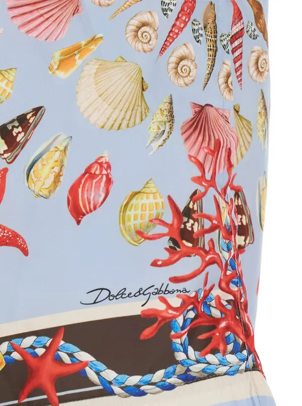 Dolce & Gabbana Shell Print Swim Shorts - Blue