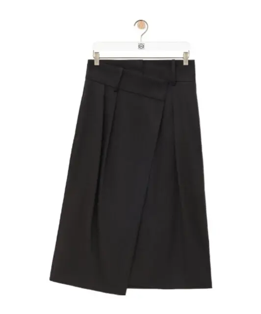 Loewe Asymmetric High-waisted Wrap Skirt - Black