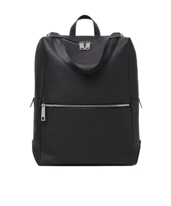 Fendi Zipped Backpack With Ff Appliqués - Black