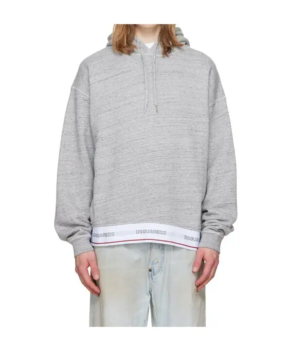 Dsquared2 Long Sleeve Hoodie With Logo Elastic Hem