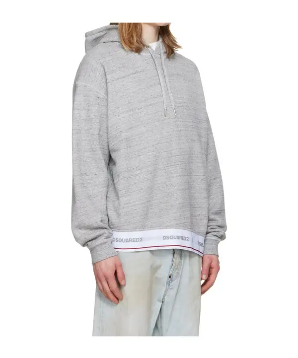 Dsquared2 Long Sleeve Hoodie With Logo Elastic Hem