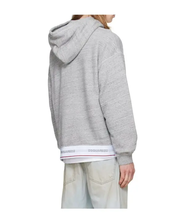 Dsquared2 Long Sleeve Hoodie With Logo Elastic Hem