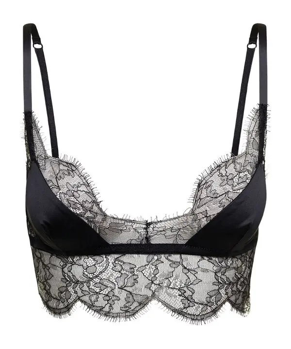 Dolce & Gabbana Dolce Gabbana Lace Satin Bra - Black