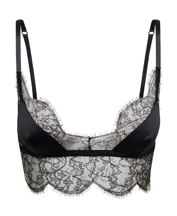 Dolce & Gabbana Dolce Gabbana Lace Satin Bra - Gray