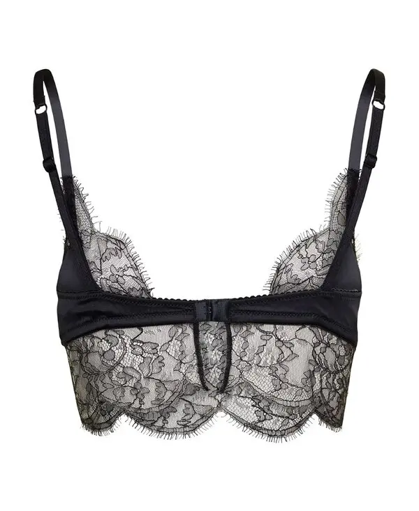 Dolce & Gabbana Dolce Gabbana Lace Satin Bra - Gray
