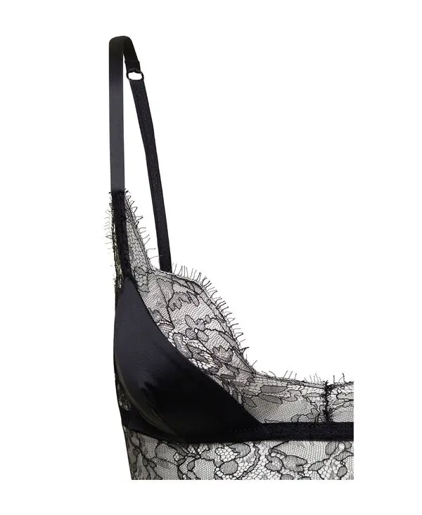 Dolce & Gabbana Dolce Gabbana Lace Satin Bra - Gray
