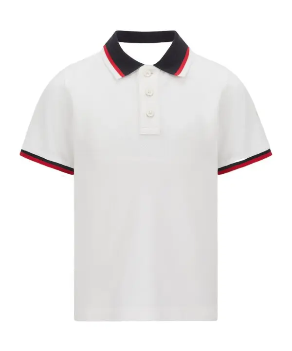 Moncler Tricolor-trimmed Polo Shirt - White