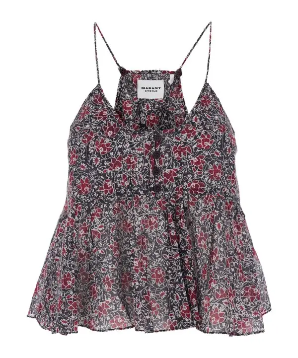 Isabel Marant Étoile Floral Sleeveless Top - Black