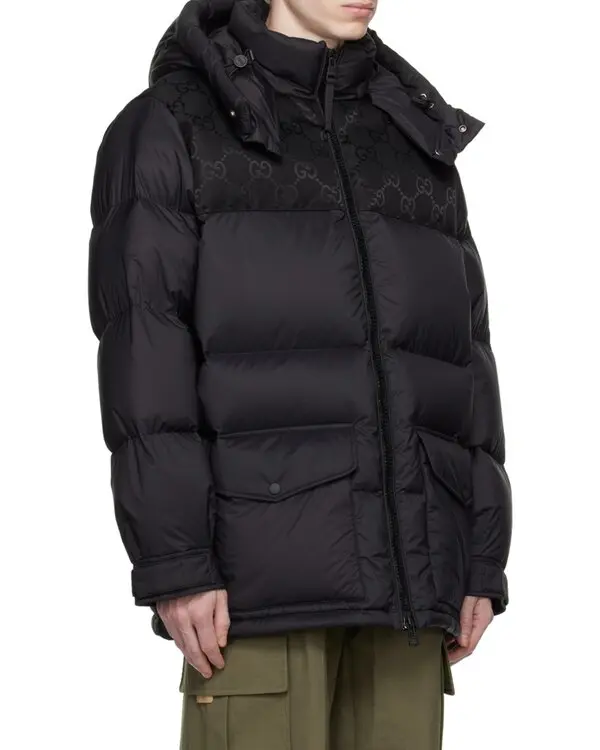 Gucci Zip-up Puffer Jacket With High Collar And Removable Hood