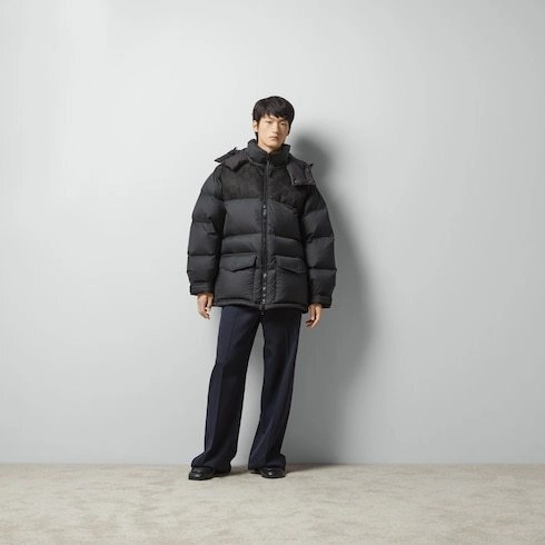 Gucci Zip-up Puffer Jacket With High Collar And Removable Hood