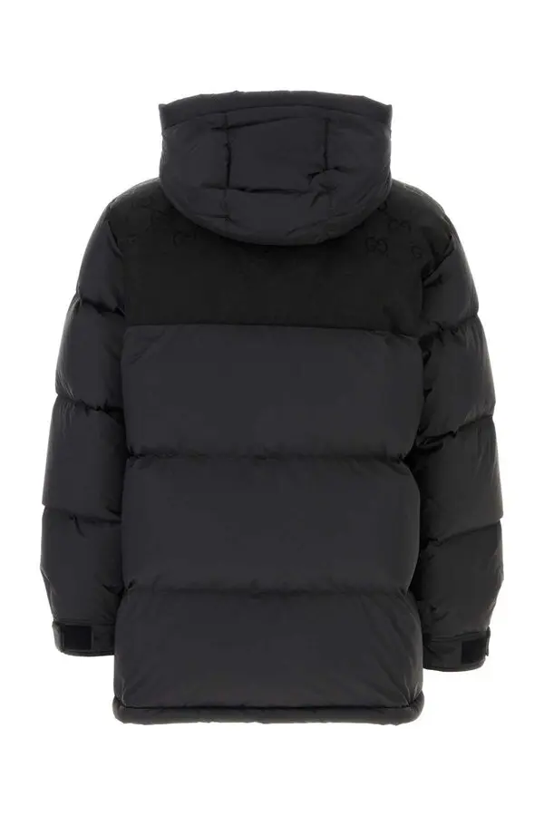 Gucci Zip-up Puffer Jacket With High Collar And Removable Hood