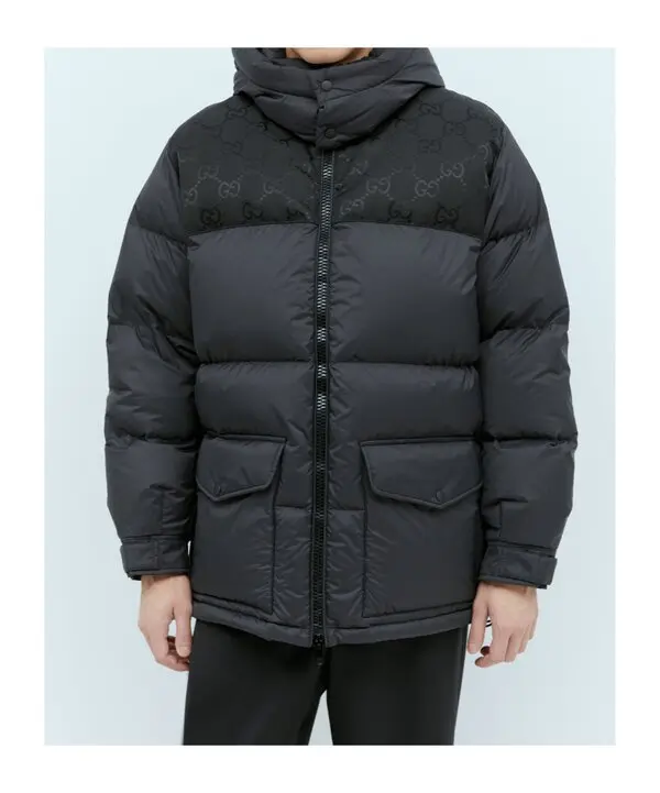 Gucci Zip-up Puffer Jacket With High Collar And Removable Hood