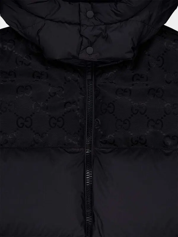 Gucci Zip-up Puffer Jacket With High Collar And Removable Hood