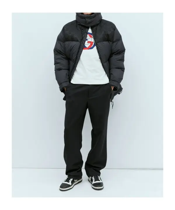 Gucci Zip-up Puffer Jacket With High Collar And Removable Hood