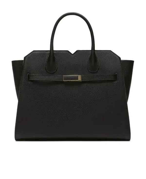 VALEXTRA Milano Medium Top Handle Bag - Black