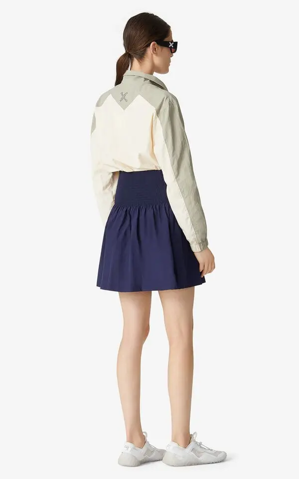 Kenzo High Waist Flared Mini Skirt With Logo Detail
