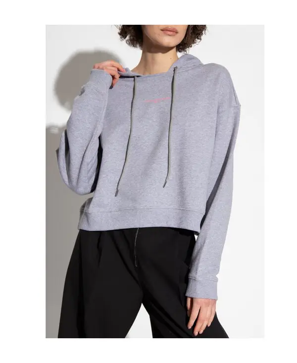 Stella McCartney Long-sleeved Drawstring Hoodie - Gray