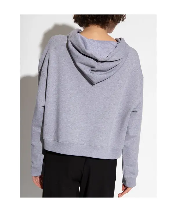 Stella McCartney Long-sleeved Drawstring Hoodie - Gray