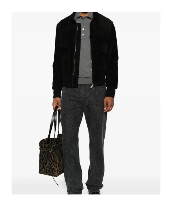 TOM FORD Long-sleeve Polo Shirt - Gray