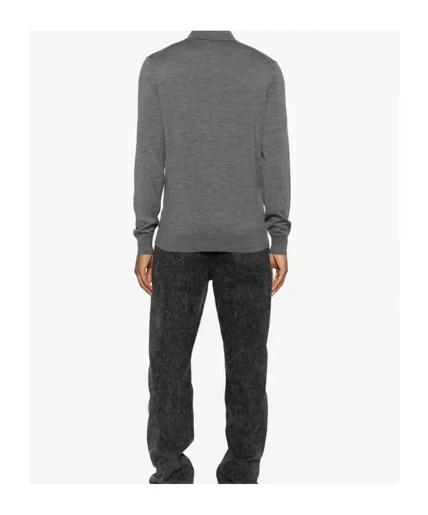 TOM FORD Long-sleeve Polo Shirt - Gray