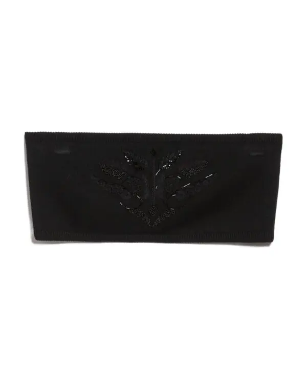 Max Mara Cropped Embroidered Top - Black