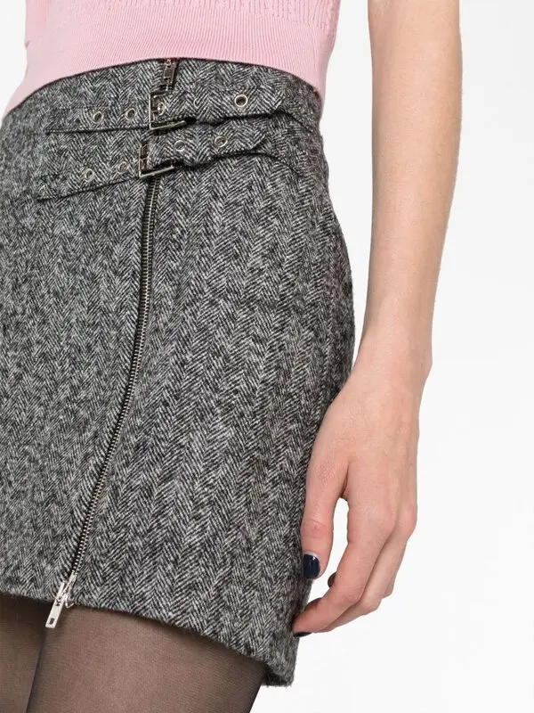 Alessandra Rich Buckled Miniskirt