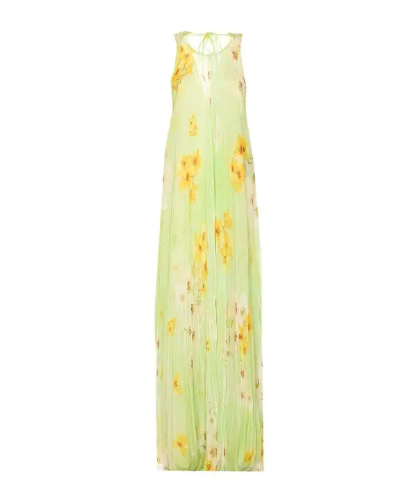 Pinko Floral Printed Long Pleated Dress