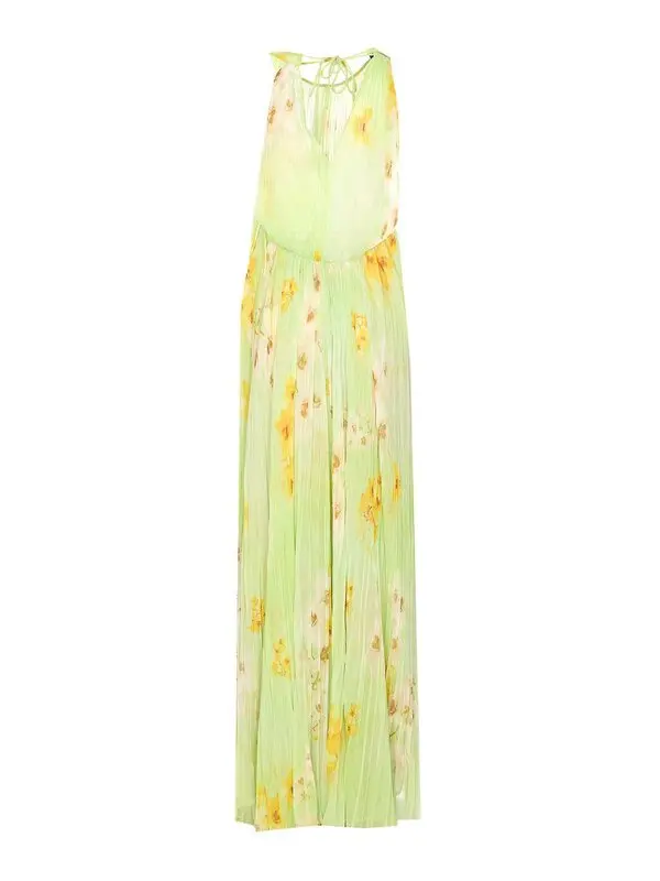 Pinko Floral Printed Long Pleated Dress