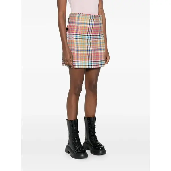 VIVIENNE WESTWOOD Checked A-line Skirt - Nude