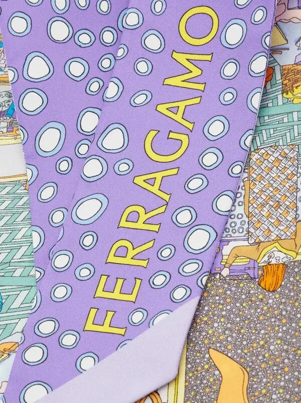 FERRAGAMO Pattern-printed Pointed Tip Bandeau Scarf