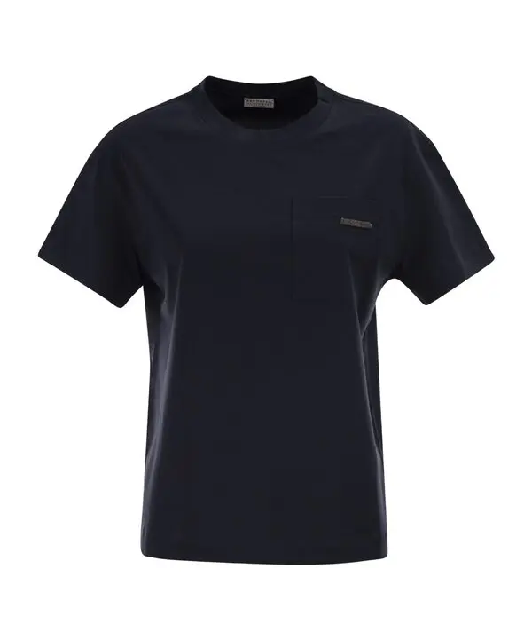 Brunello Cucinelli Shiny Tab Crewneck T-shirt - No