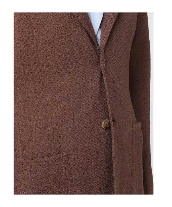 LARDINI Textured Two-button Blazer - Red