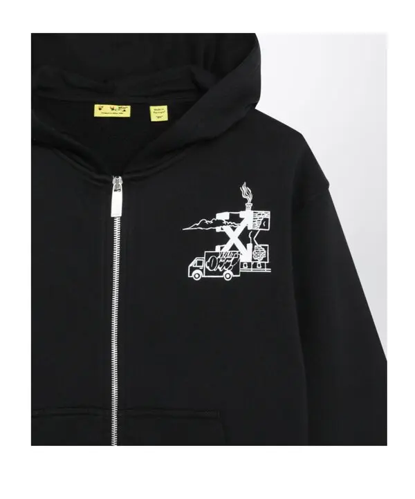 Off-White Graffiti-print Full Zip Hoodie