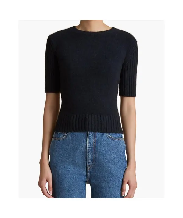 Khaite Mia Short-sleeved Jumper - Midnight